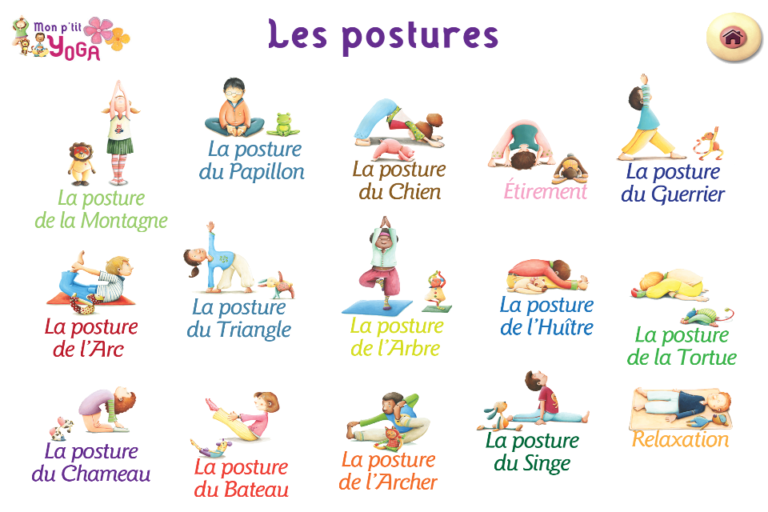 Postures yoga - Julie Cromer - Orthopédagogue
